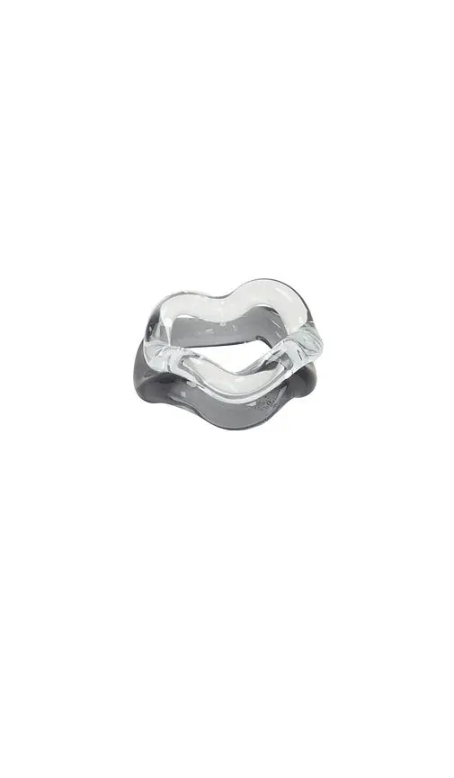 STUDIO CONCHITA Onda Glass Rings Set Of 2 - Blue
