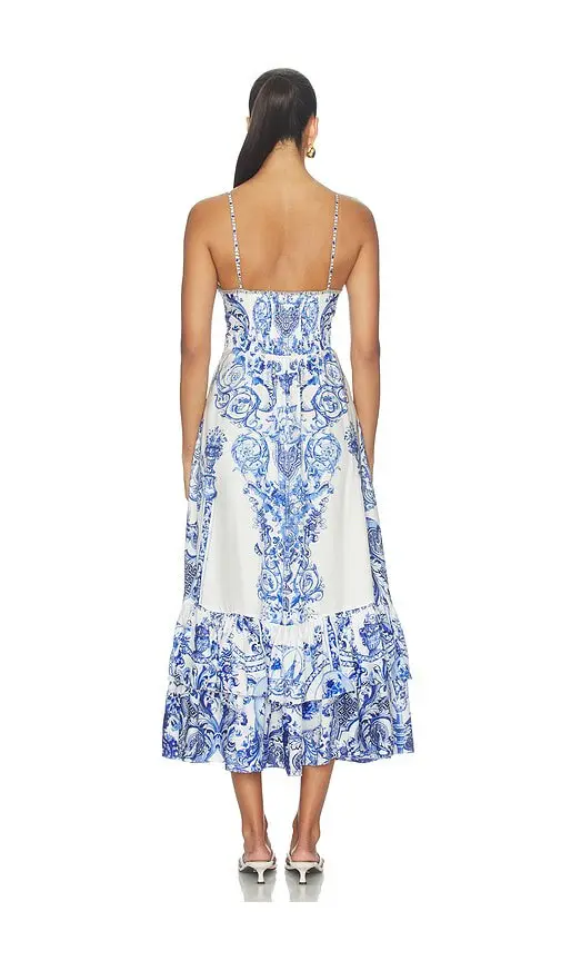 Camilla Ruffle Hem Tie Front Maxi Dress