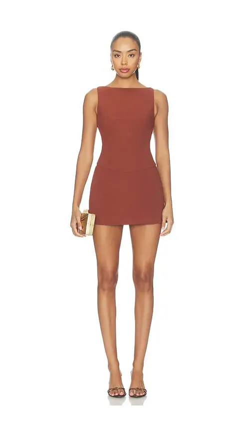Amanda Uprichard Ines Romper In . Also - Brown