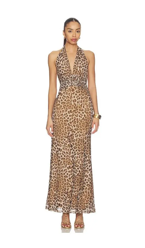 Bardot Elera Printed Mesh Maxi Dress In . Also