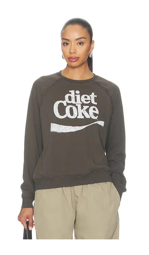 Junk Food Diet Coke Raglan Crewneck Fleece - Black