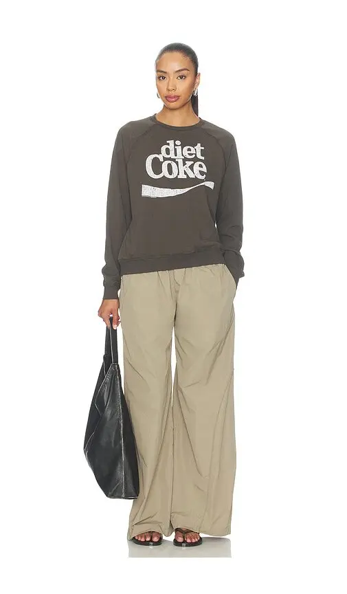 Junk Food Diet Coke Raglan Crewneck Fleece - Black