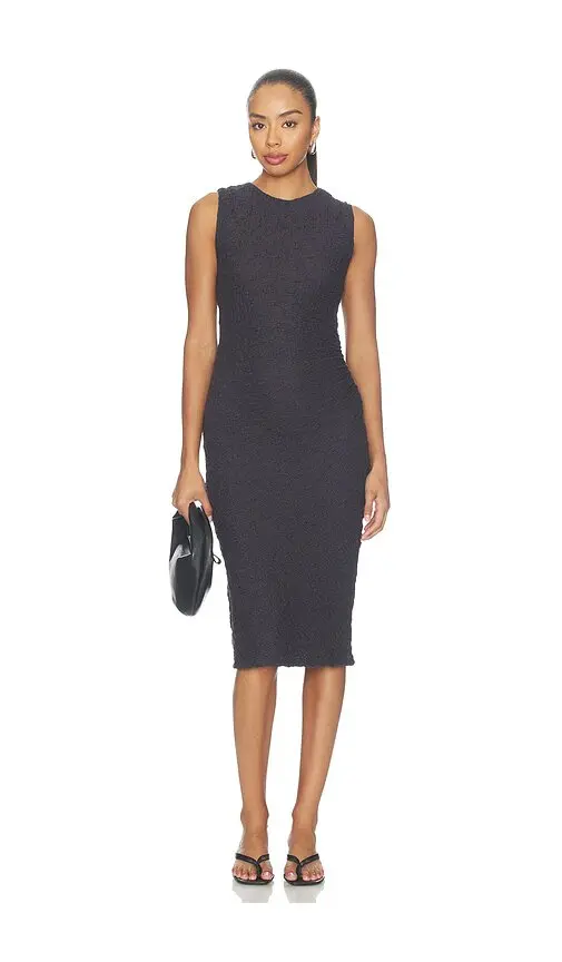 Vince Sleeveless Side Drape Dress In . Also - Black