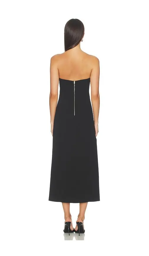 Bardot Strapless Midi Dress With Bronze-tone Hardware