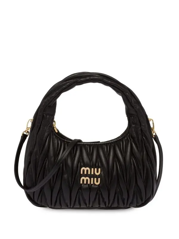 Miu Miu Wander Matelassé Leather Hobo Bag