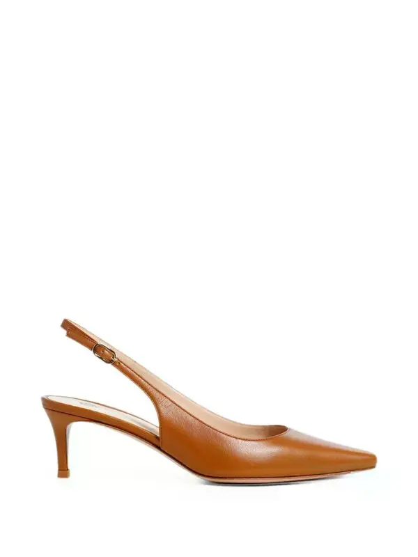 Roberto Festa Adisa Leather Slingback Heeled Pumps - Brown