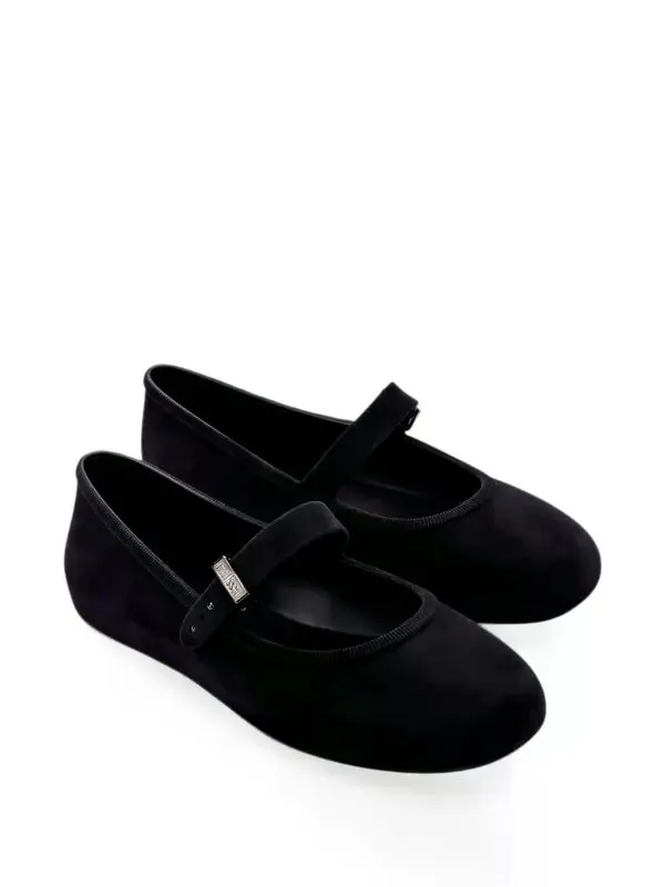 Melissa Soft Velvet-effect Buckle-fastening Ballet Flats - Black
