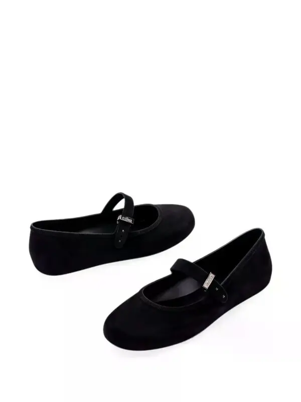 Melissa Soft Velvet-effect Buckle-fastening Ballet Flats