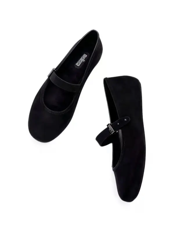Melissa Soft Velvet-effect Buckle-fastening Ballet Flats