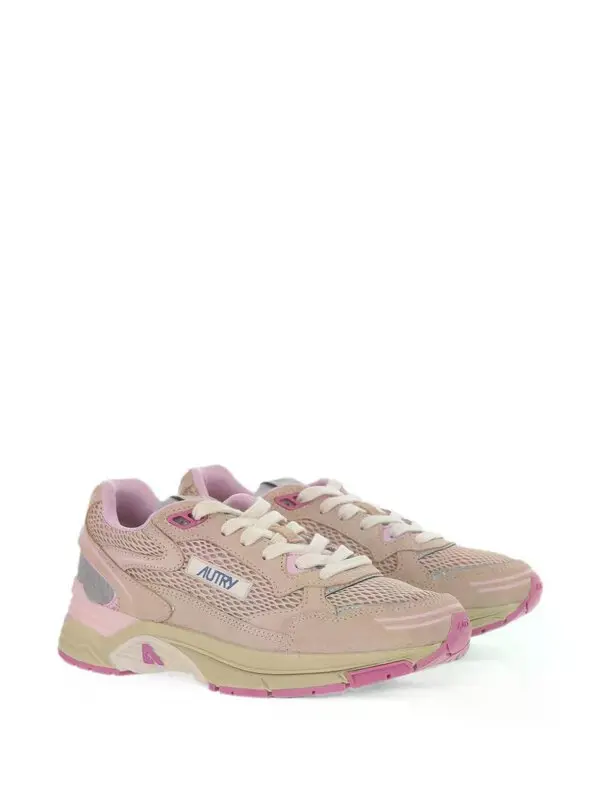 AUTRY Hyperway Sneakers In Phard Pink And Dolphin Suede And Mesh - Neutrals