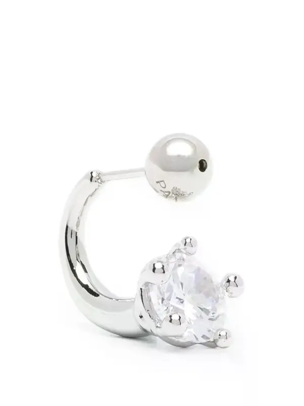 PANCONESI Nova Curved Crystal Earrings - Silver