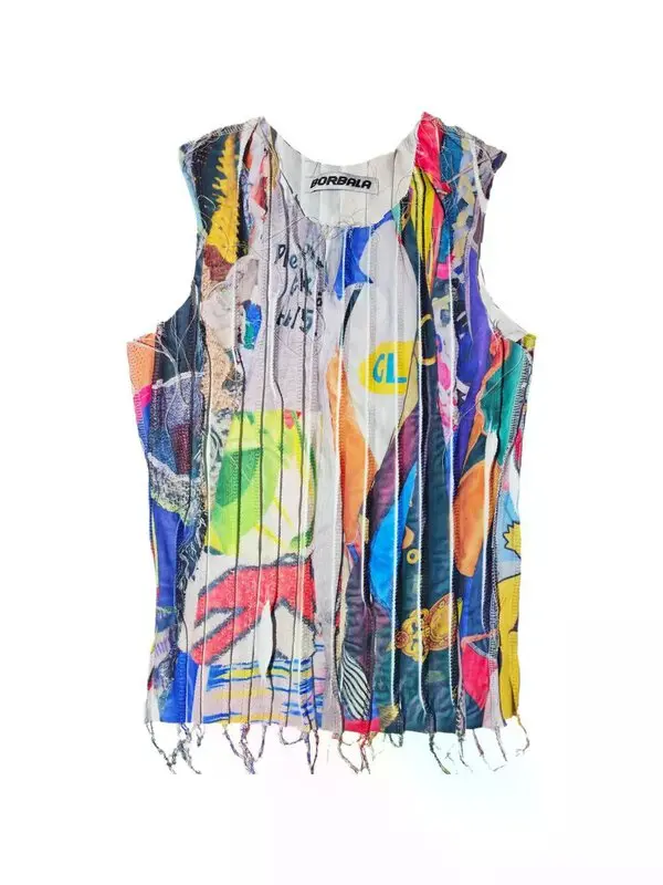 BORBALA Illusion Patchwork Sleeveless Top