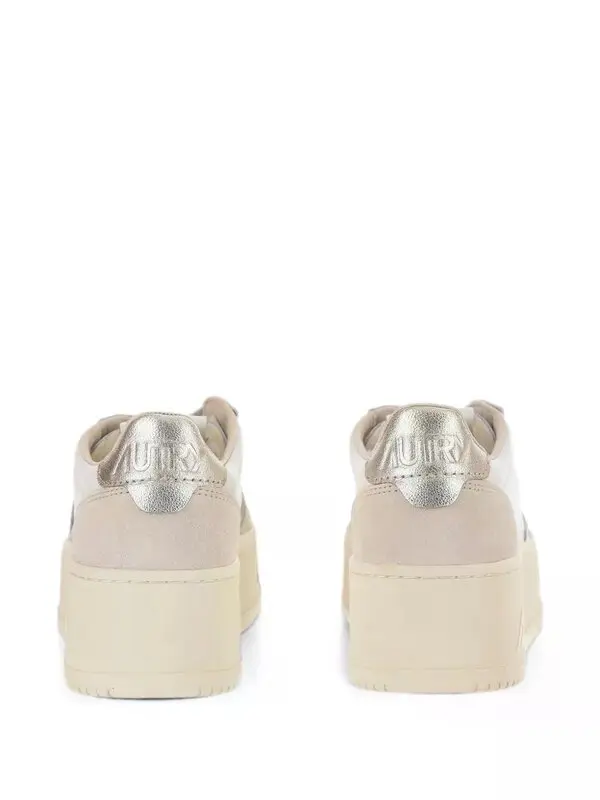AUTRY Medalist Platform Sneakers In And Platinum Suede And Leather