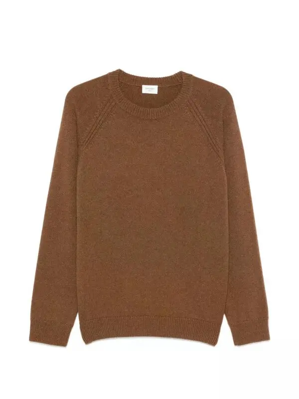 Saint Laurent Raglan Sleeve Crew Neck Knit - Brown