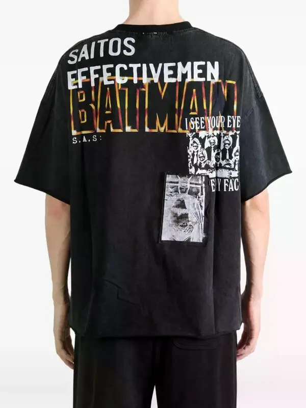 SAITOS Batman Graphic-print Patch-detail T-shirt