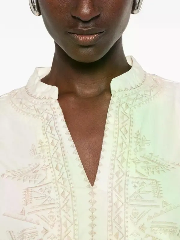 Ba&sh Embroidered Long-sleeve Blouse