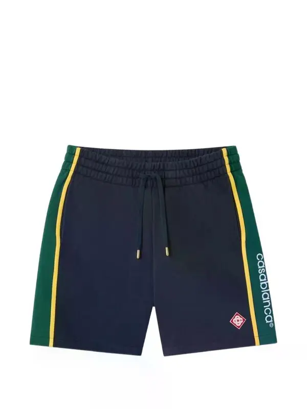 Casablanca Navy & Green Panelled Sweatshorts - Blue