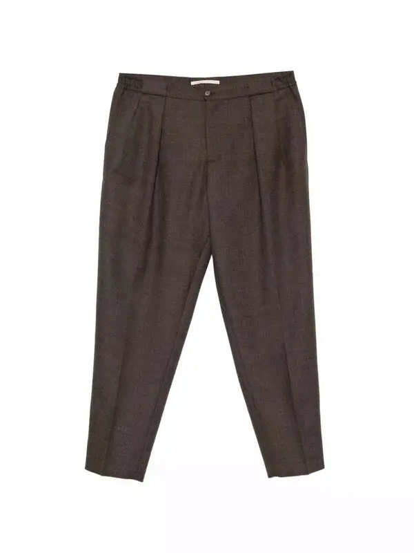 BRIGLIA 1949 Pleated Twill-weave Trousers - Brown