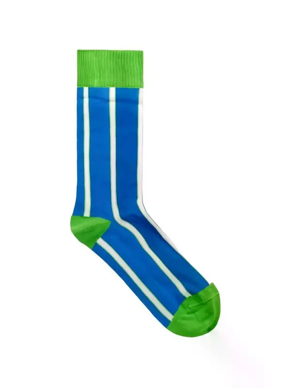 Stine Goya Lelu Stripe Detail Crew Socks - Blue