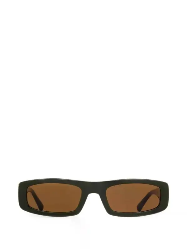 AMI Paris De Coeur Rectangle-frame Sunglasses - Green