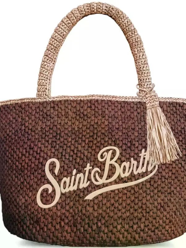 MC2 SAINT BARTH Marcy Raffia Bag With Tassel And Embroidered Logo