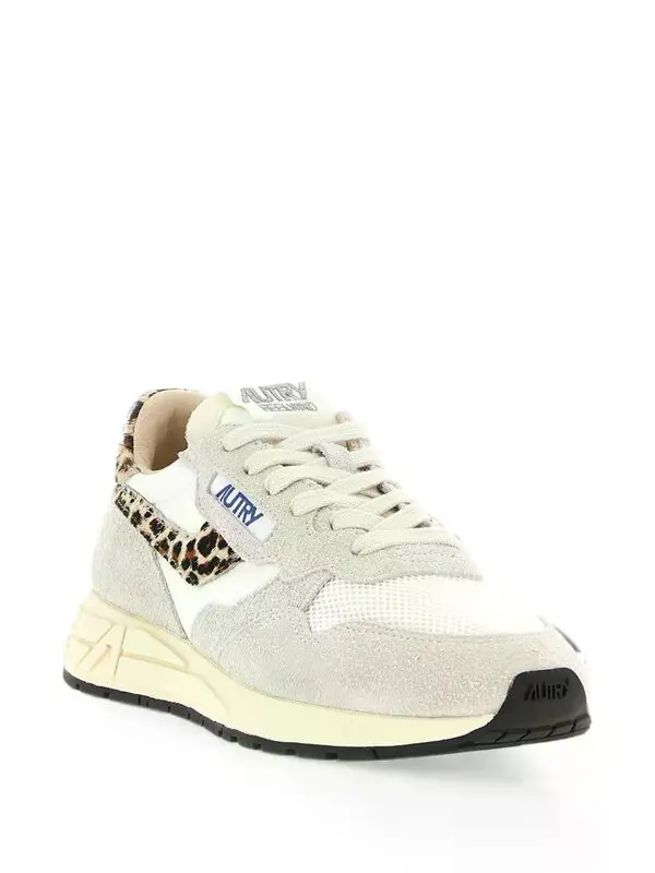 AUTRY Reelwind Low Sneakers In Nylon And Suede Color White And Leopard - Grey