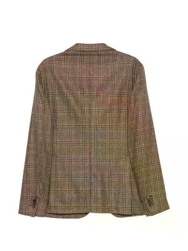 LUIGI BIANCHI MANTOVA Prince Of Wales Check Blazer - Brown