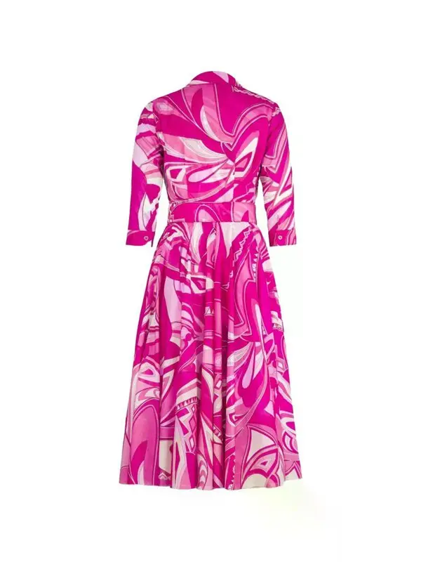 Samantha Sung Aster Belted Abstract-print Maxi Dress