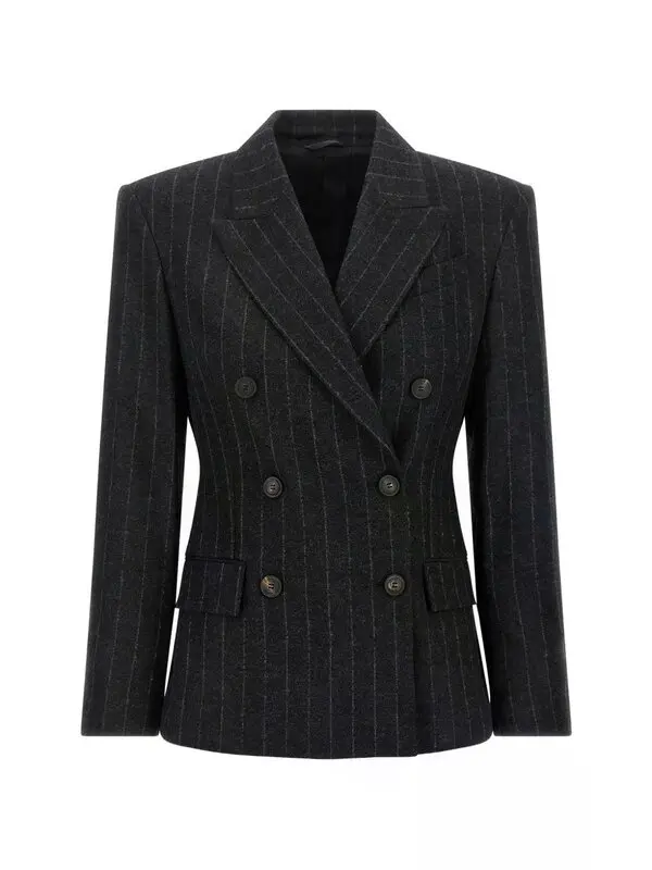 Brunello Cucinelli Pinstripe Blazer - Grey