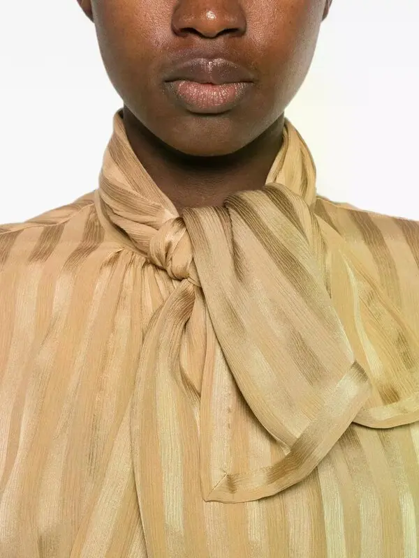 Saint Laurent Striped Pussy-bow Blouse