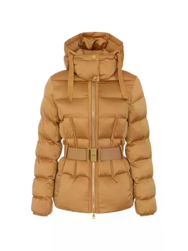 Elisabetta Franchi Down Jacket In Voile Fabric