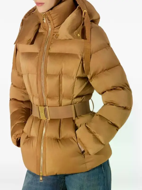 Elisabetta Franchi Down Jacket In Voile Fabric