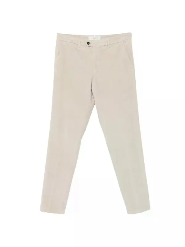 BRIGLIA 1949 Beige Corduroy-effect Straight-leg Trousers - Neutrals