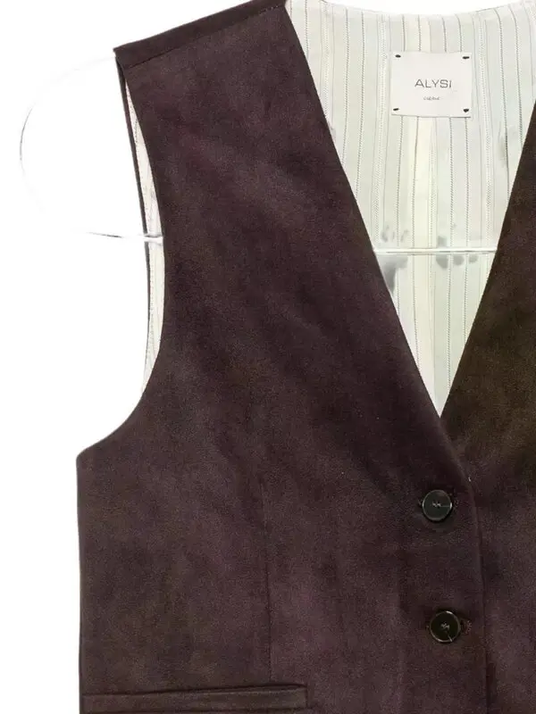 ALYSI Suede-effect Button-up Waistcoat