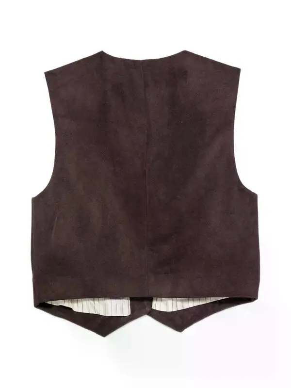 ALYSI Suede-effect Button-up Waistcoat
