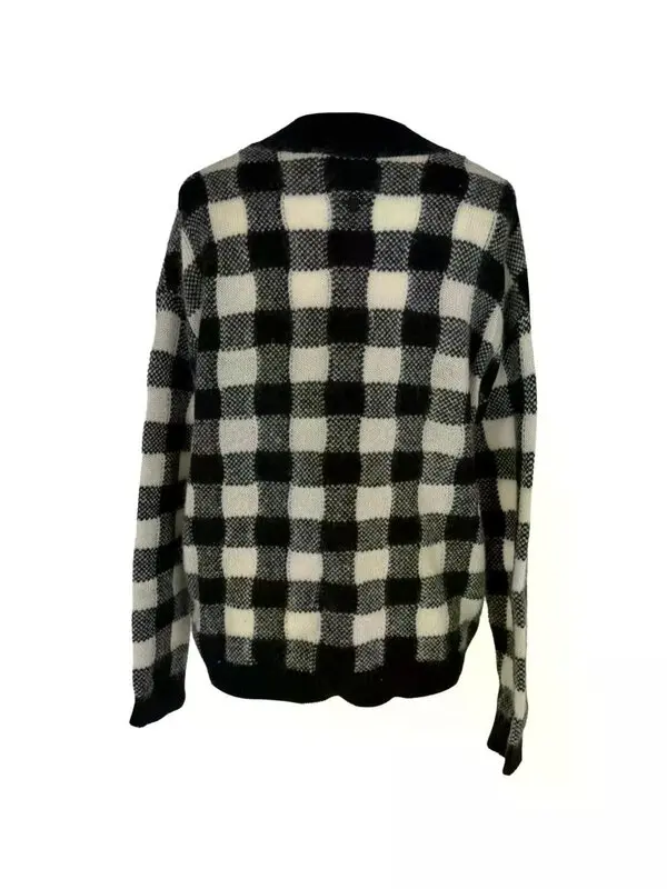 Dior Block-check Knit Sweater - Black