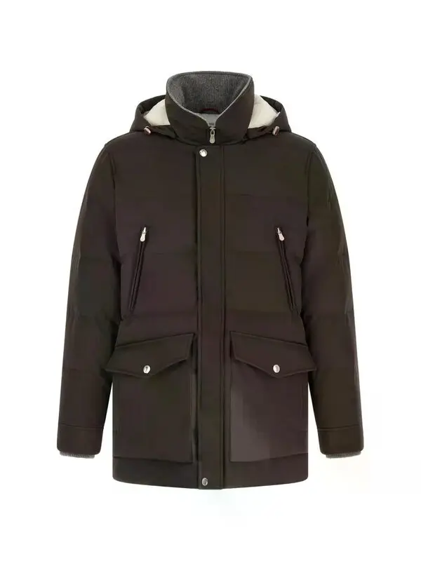 Brunello Cucinelli Quilted Hooded Parka - Brown