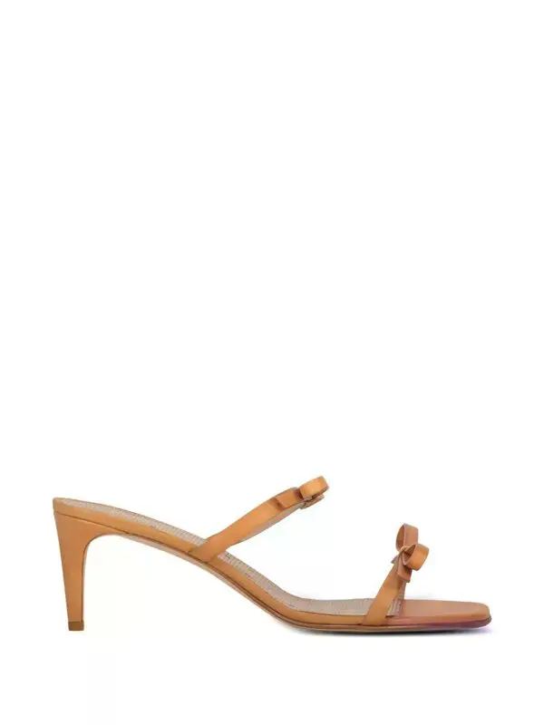 Red Valentino Leather Bow Detail Sandals - Brown