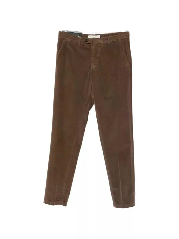 BRIGLIA 1949 Corduroy-effect Straight-leg Trousers - Brown