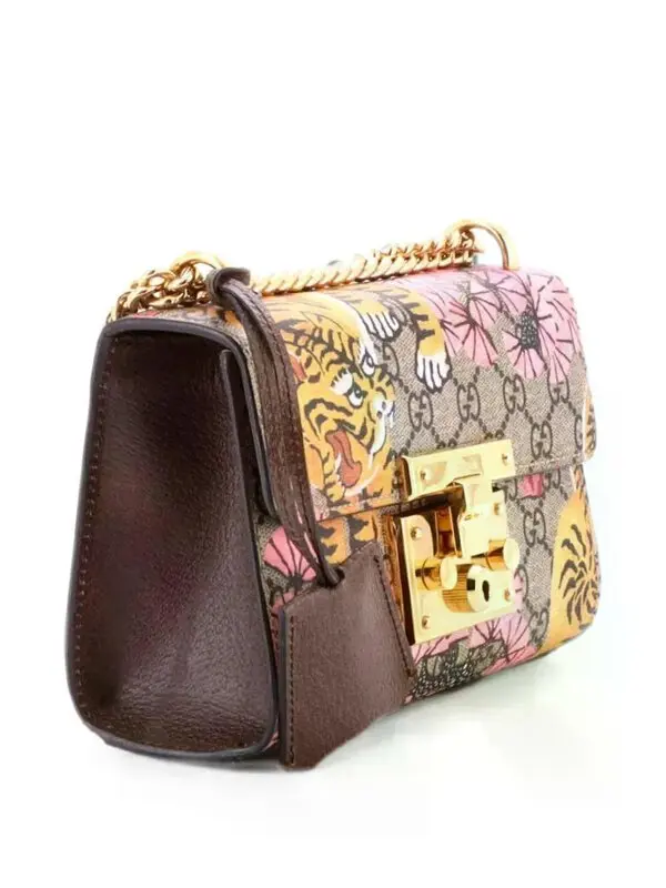 Gucci Padlock Bengal Print Gg Coated Canvas Shoulder Bag
