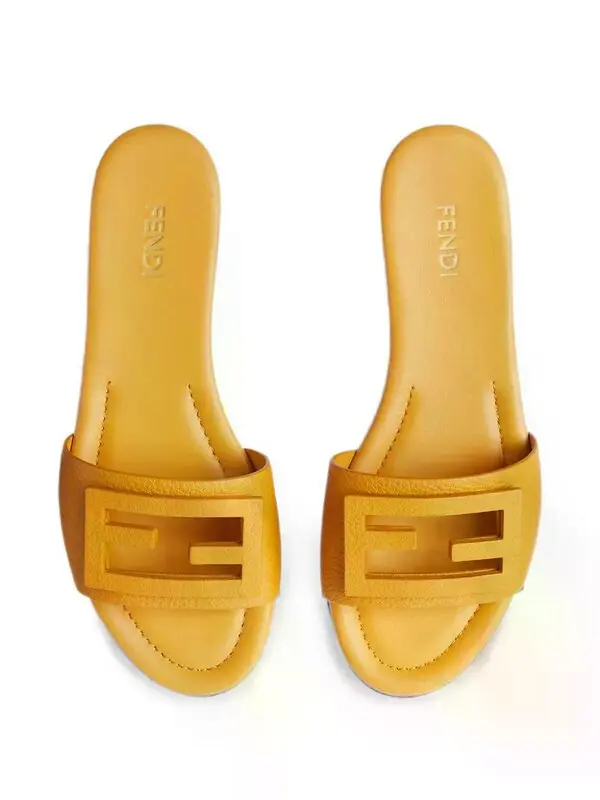 Fendi Baguette Leather Slides
