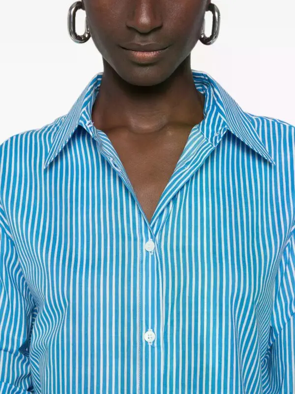 THE FRANKIE SHOP Peri Striped Button-up Shirt