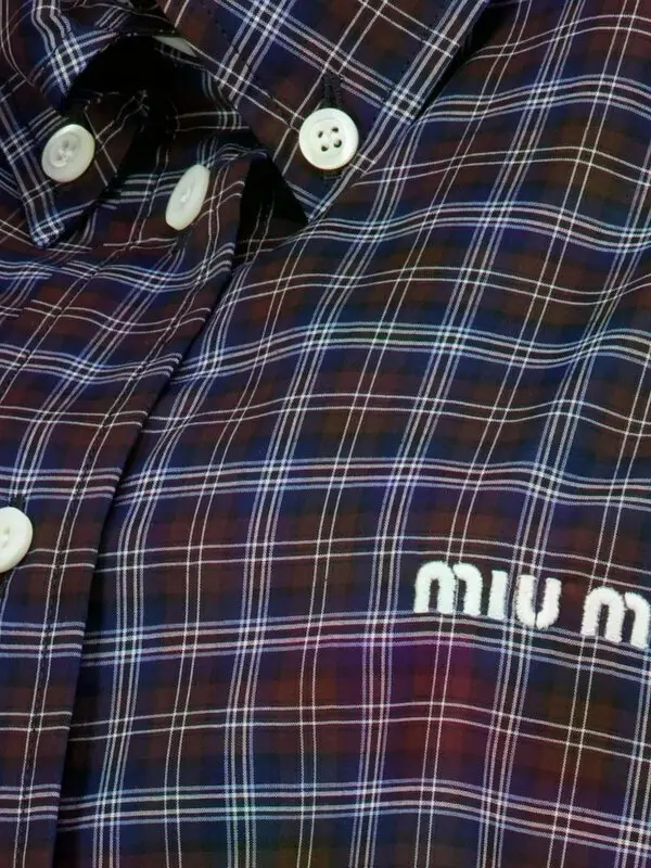 Miu Miu Check-print Cropped Shirt