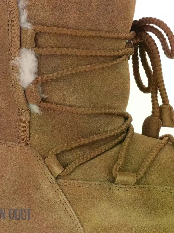 Moon Boot Shearling-trim Lace-up Boots