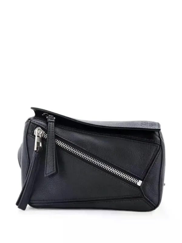 Loewe Puzzle Bumbag Leather Mini Belt Bag - Black