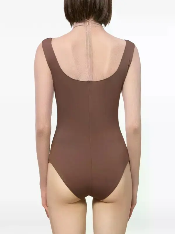 ATU BODY COUTURE Tulle-insert Long-sleeve Top