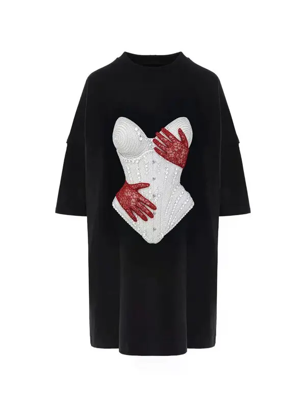 HAMZA Graphic-print Mini Dress