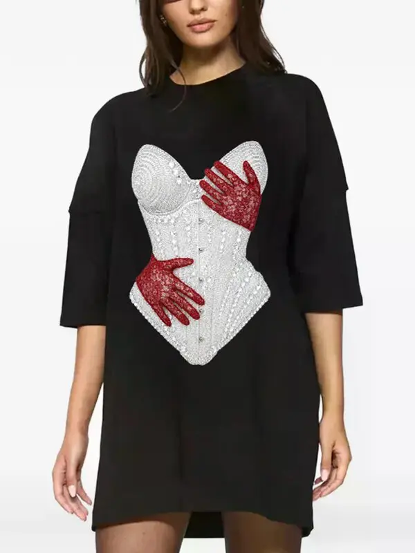 HAMZA Graphic-print Mini Dress