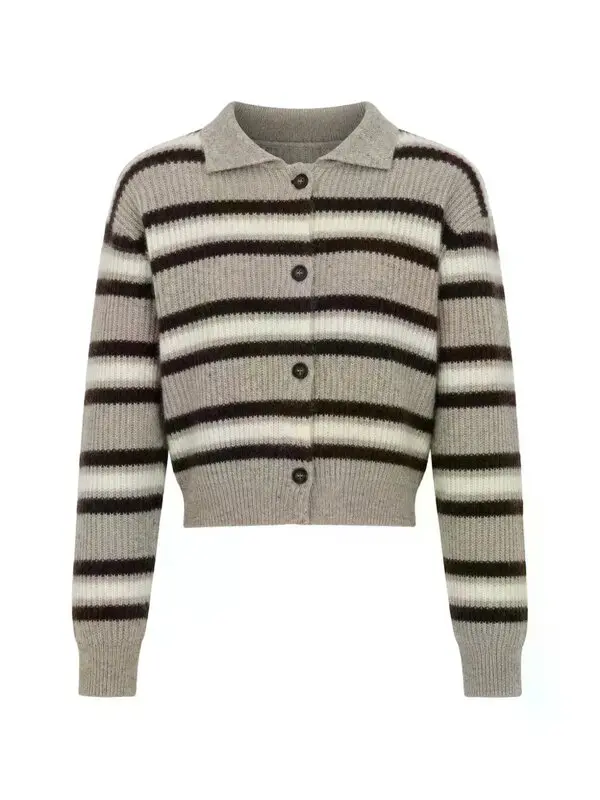 Brunello Cucinelli Striped Ribbed Cardigan