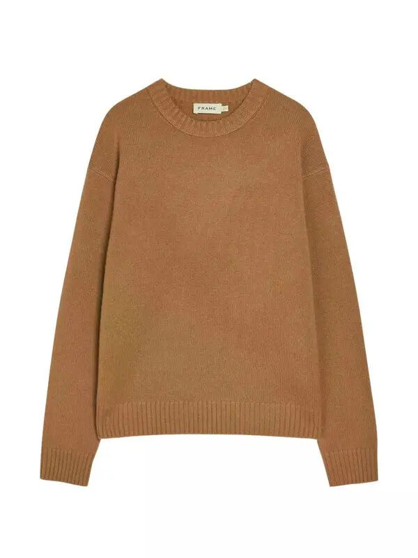 FRAME Crew Neck Ribbed Trim Sweater